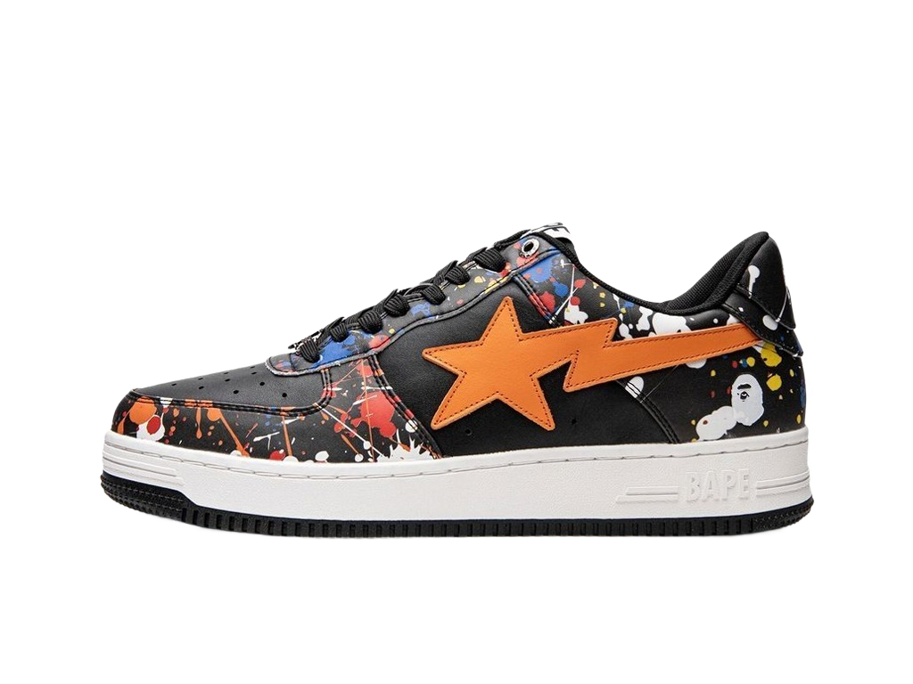 BAPE A Bathing Ape Sta Paint Splatter Black