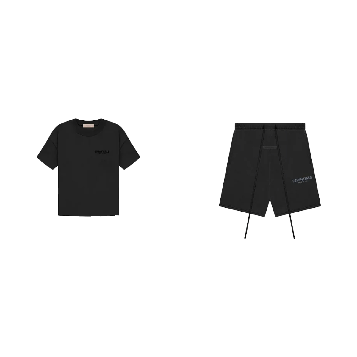 Fear of God Essentials S21 Shorts + S22 T-Shirt Black - SET